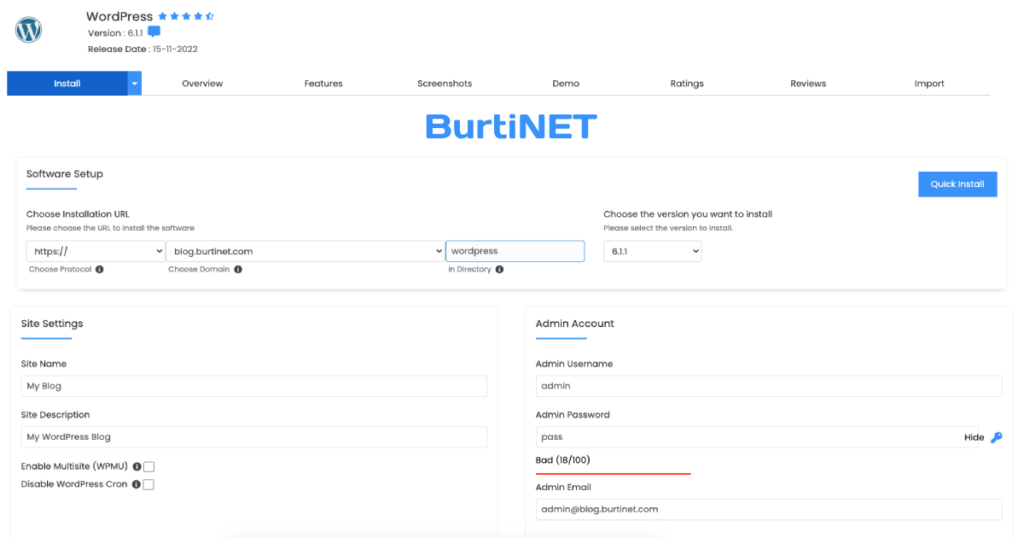 WordPress Site Nasıl Kurulur ? WordPress Site Yapımı - BurtiNET